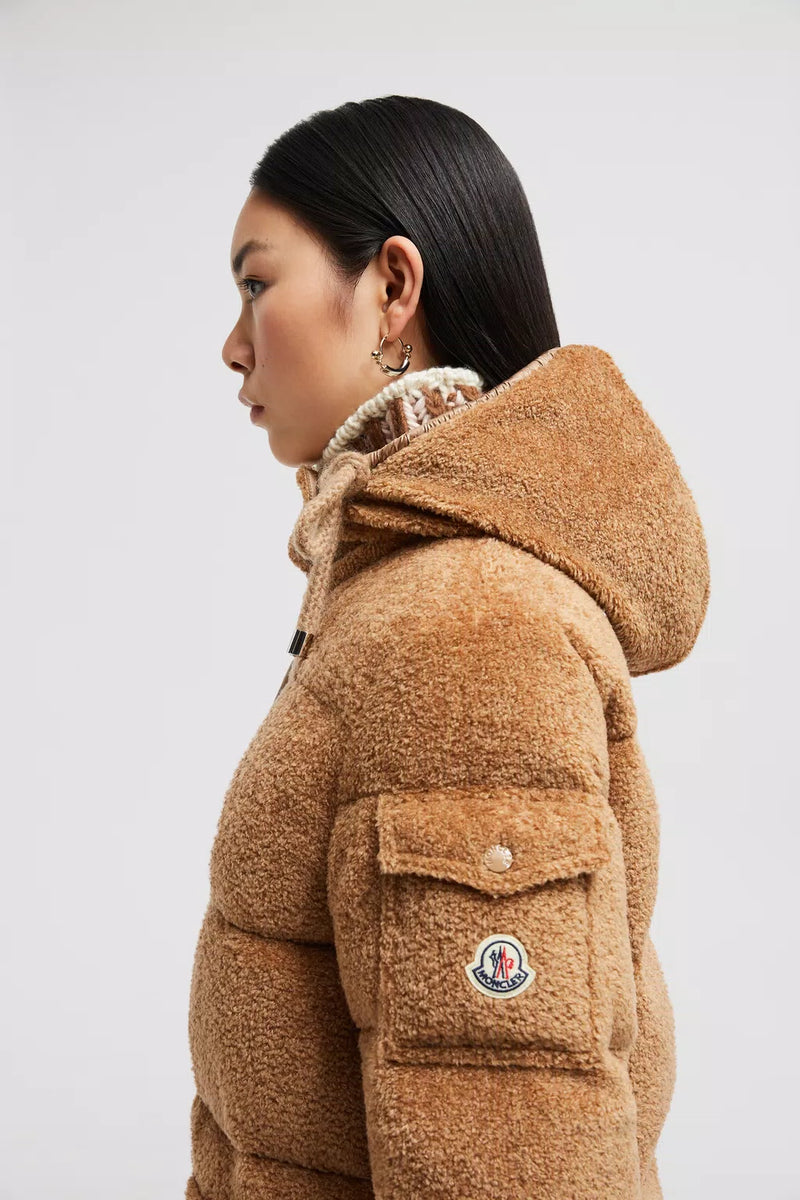 MONCLER BELCASTEL TEDDY LONG DOWN JACKET CAMEL – mania-k webshop